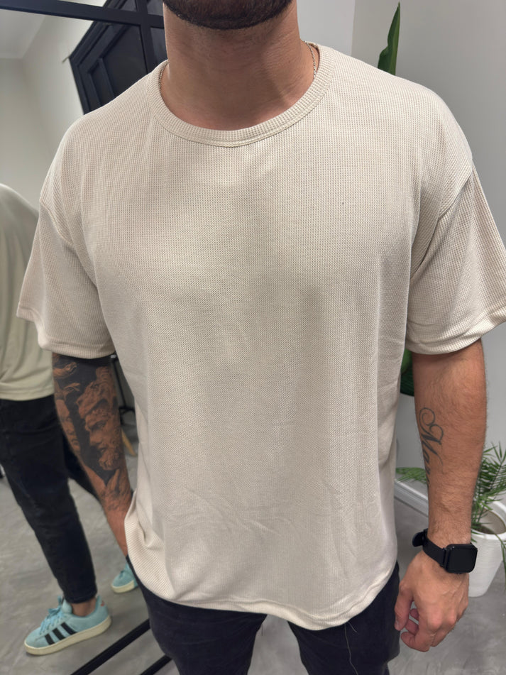 Remera Waffle Beige – BOHEMIAN DESIGN UY